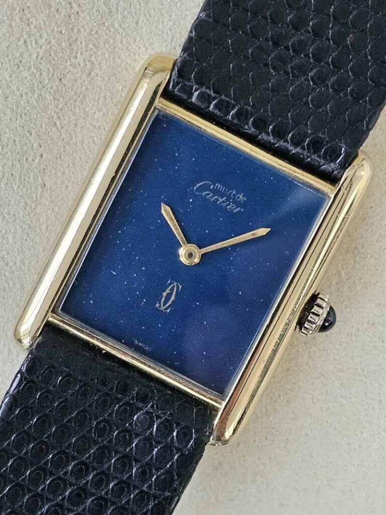 Cartier Tank 'Must De Cartier' Mid Size Blue Lapis Dial - Watch Connect