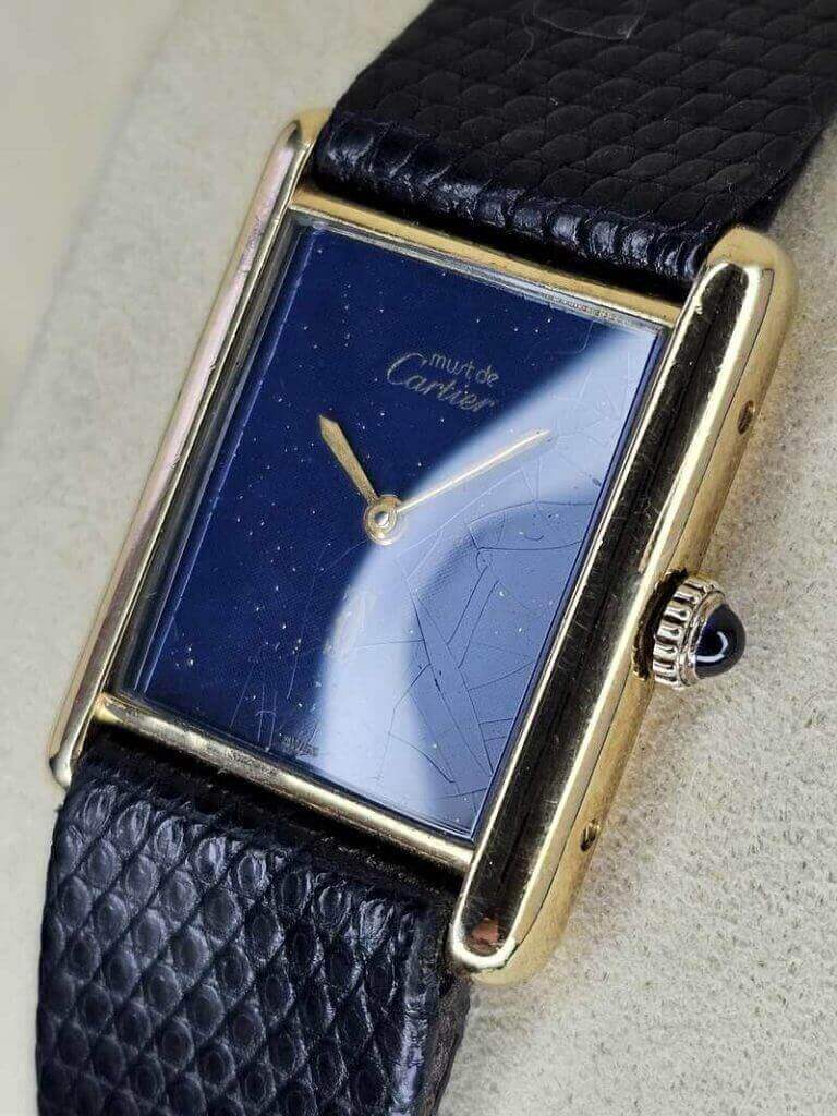 Cartier Tank 'Must De Cartier' Mid Size Blue Lapis Dial - Watch Connect