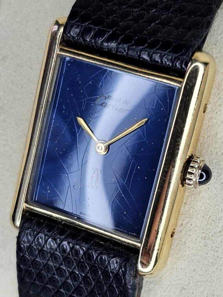 Cartier Tank 'Must De Cartier' Mid Size Blue Lapis Dial - Watch Connect